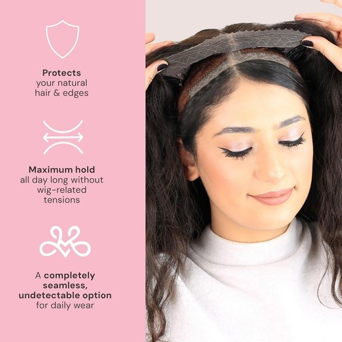 MILANO COLLECTION Lace Top Grip Comfort Band for Toppers Hair Chocolate ...