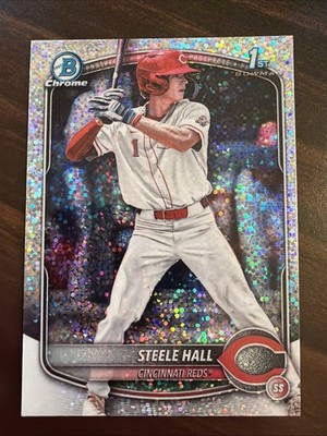 2025 Bowman Draft Chrome Steele Hall Sparkle 1st Refractor Reds | eBay