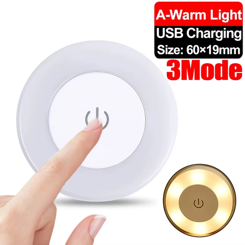 Mini LED Night Lights Portable USB Charged 3 Modes round Dimmable ...