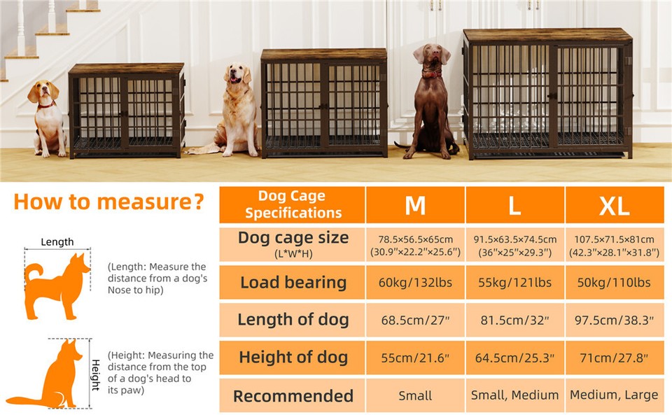 3 Sizes Dog Crate Wooden Kennel Sofa Table End Table Beautiful ...