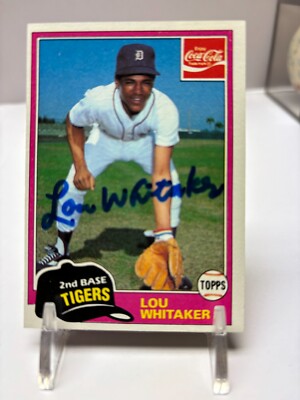 LOU WHITAKER 1981 TOPPS COCA COLA #10 AUTOGRAPHED DETROIT TIGERS | eBay