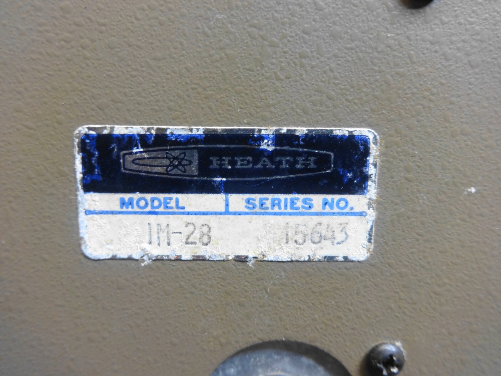 Heathkit VTVM MODEL IM-28 Vintage Vacuum Tube Voltmeter Tester w/ PK-3A ...