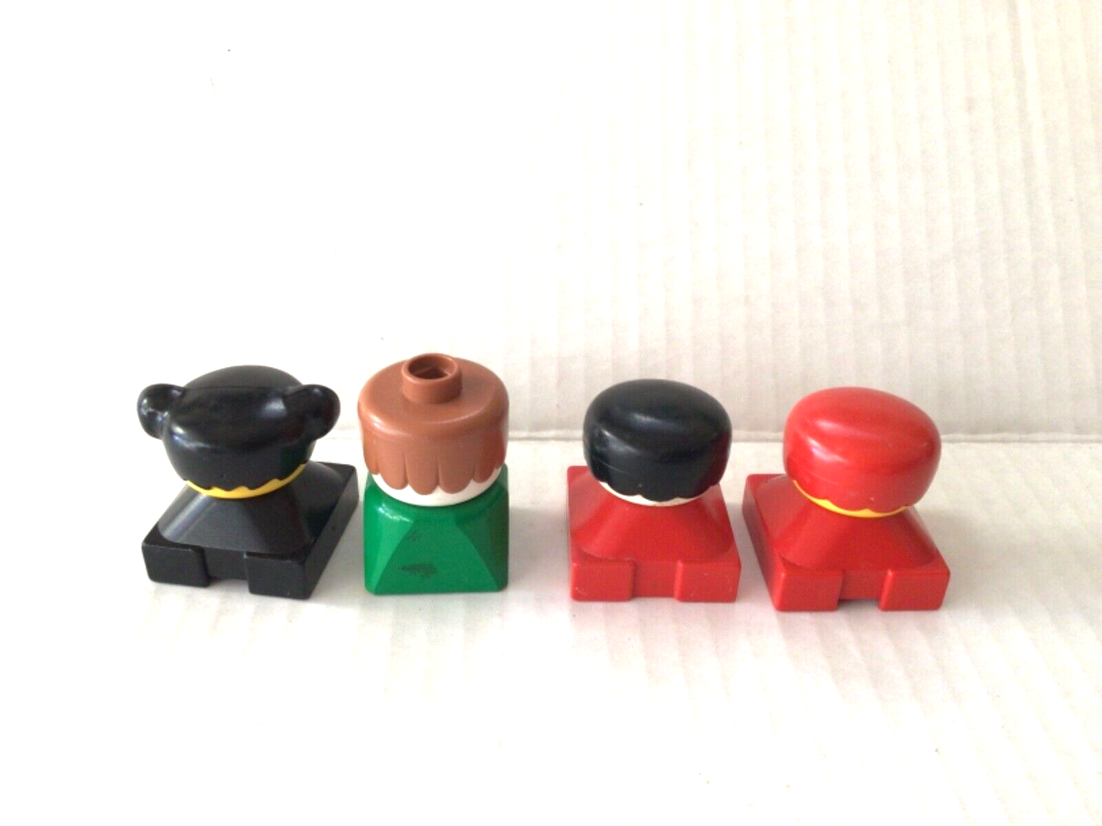 4 Vintage Lego Duplo FIGURES Older Style Bust Square People Character ...