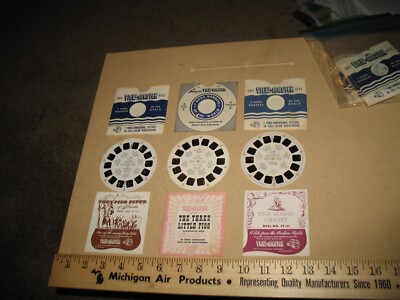 3 VTG VIEW-MASTER REELS LOT A FT 7 11 51 PIED PIPER 3 LITTLE PIGS MAGIC ...