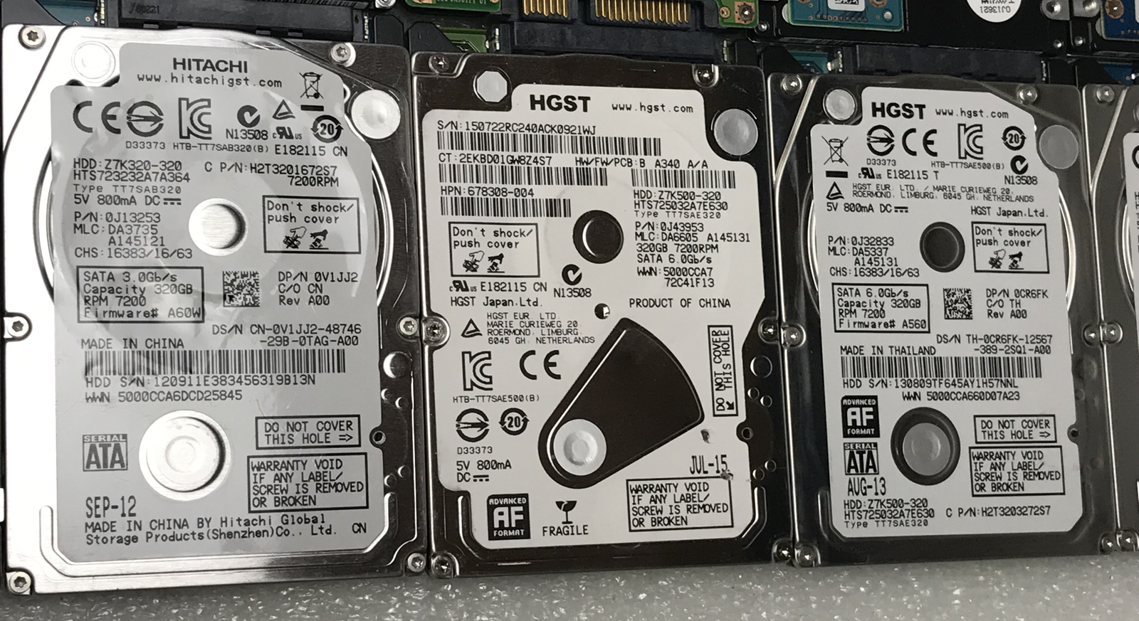 Lot of 10 Hitachi Mixed Models 320GB 2.5" SATA Internal Hard Disk ...