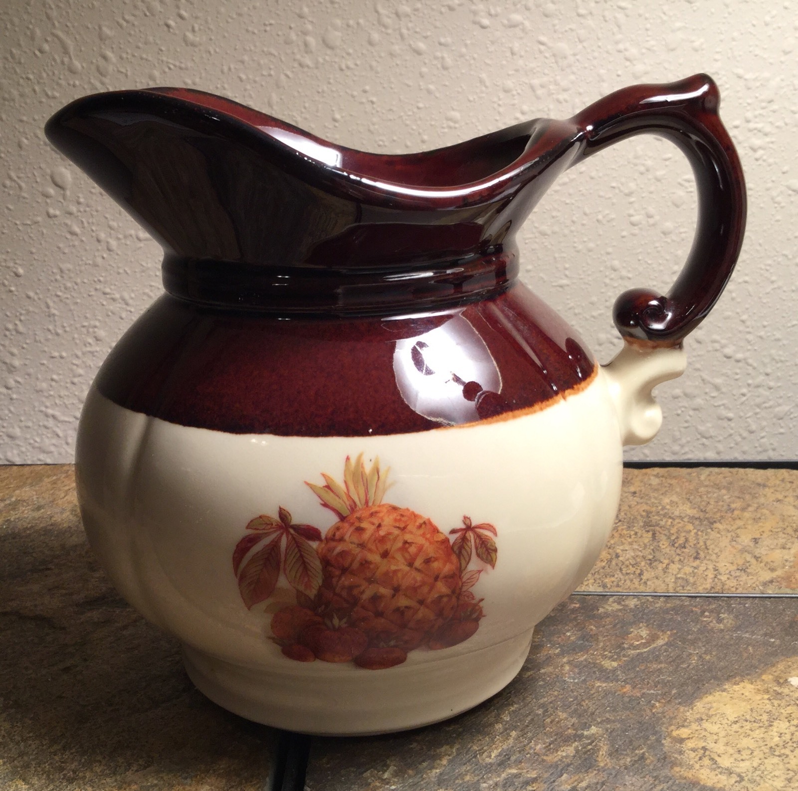 Excellent McCoy Pitcher 7528: Cream + Brown Color with Pineapple ...