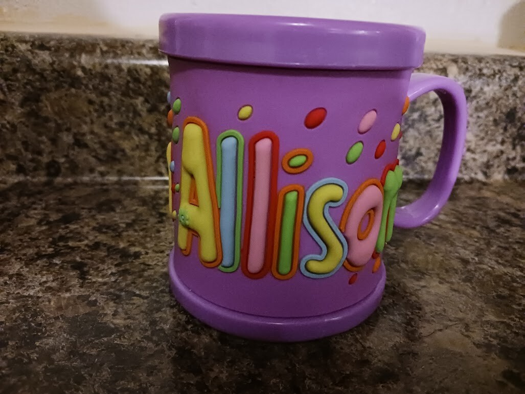 Name: ALLISON, NEW Personalized Kids Childs Mug Cup Plastic 10oz. 3D ...