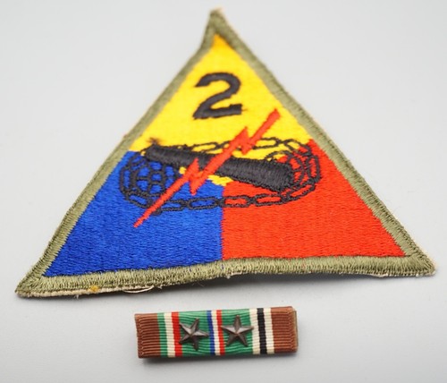 WWII EAME European Campaign Ribbon Bar W/ 2 Stars & 2nd Armored ...