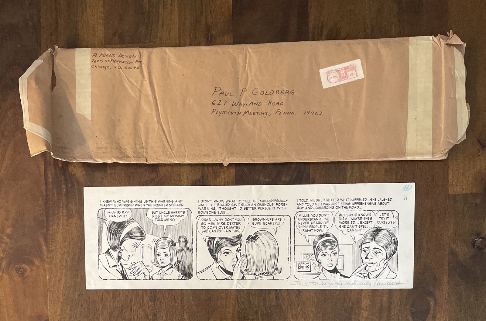EXTREMLY RARE ORIGINAL HAND DRAWN COMIC STRIP 1970 BY AARON KERNS | eBay