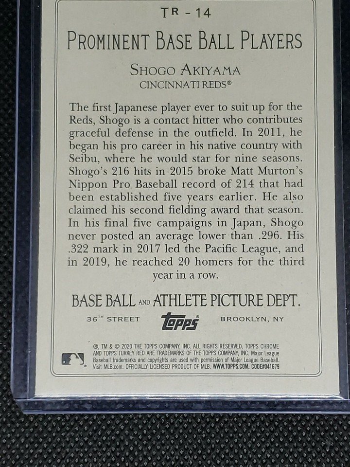 2020 Topps Turkey Red SHOGO AKIYAMA RC #TR-14 St Louis Cardinals ROOKIE ...
