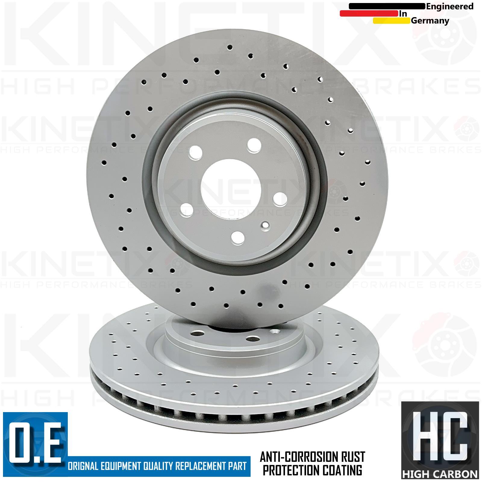 FOR AUDI S4 S5 A6 A7 FRONT CROSS DRILLED PERFORMANCE BRAKE DISCS PAIR ...