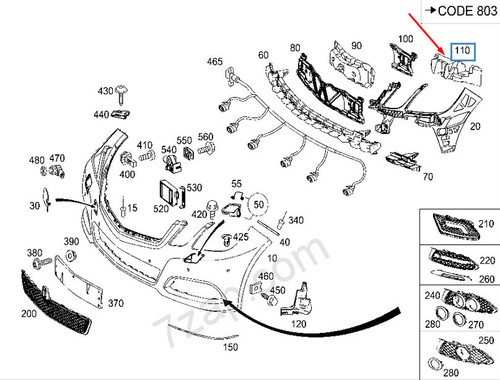 OEM MERCEDES-BENZ E-CLASS W212 FRONT BUMPER RIGHT FOAM A2128852037 ...