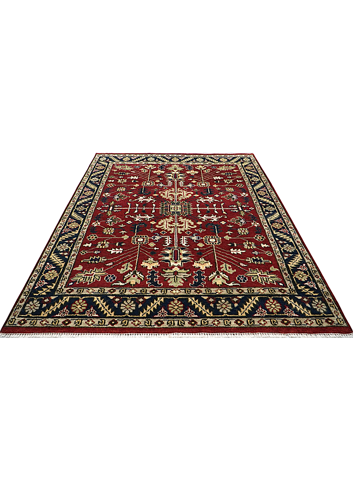 Traditional Serapi Wool Hand Knotted Deep Red Area Rug 100% Wool Rug ...