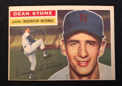 1956 Topps Baseball Card Dean Stone #87 NRMT Range White Back O/C CF | eBay