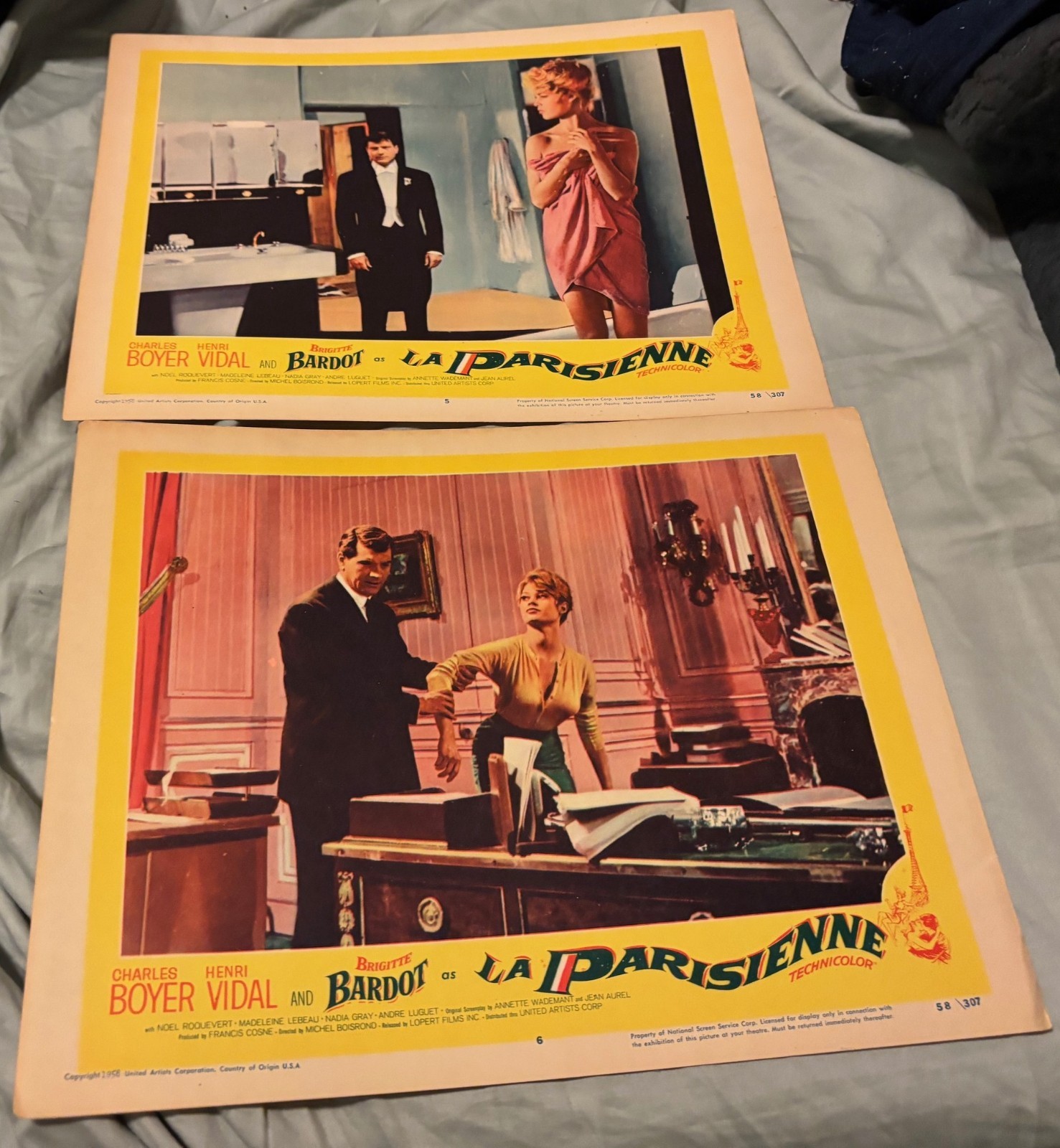 Brigitte Bardot La Parisienne two original 11"x14" lobby cards free ...