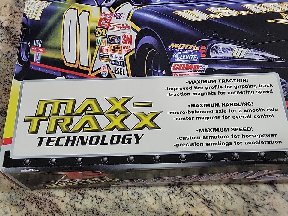 Speedway Showdown Nascar HO Slot Race Set Army Valvoline Cars NOS NIB ...