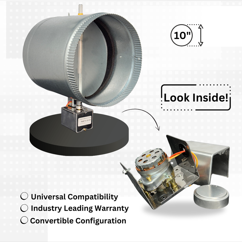 10" NSPRD DuroZone HVAC Motorized Electric Zone Control Power Damper | eBay