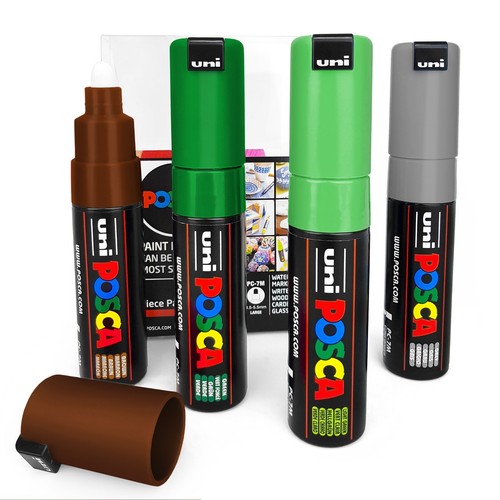 Uni POSCA - PC-7M Art Paint Markers - Pack of 4 - In Wallet - Earth ...