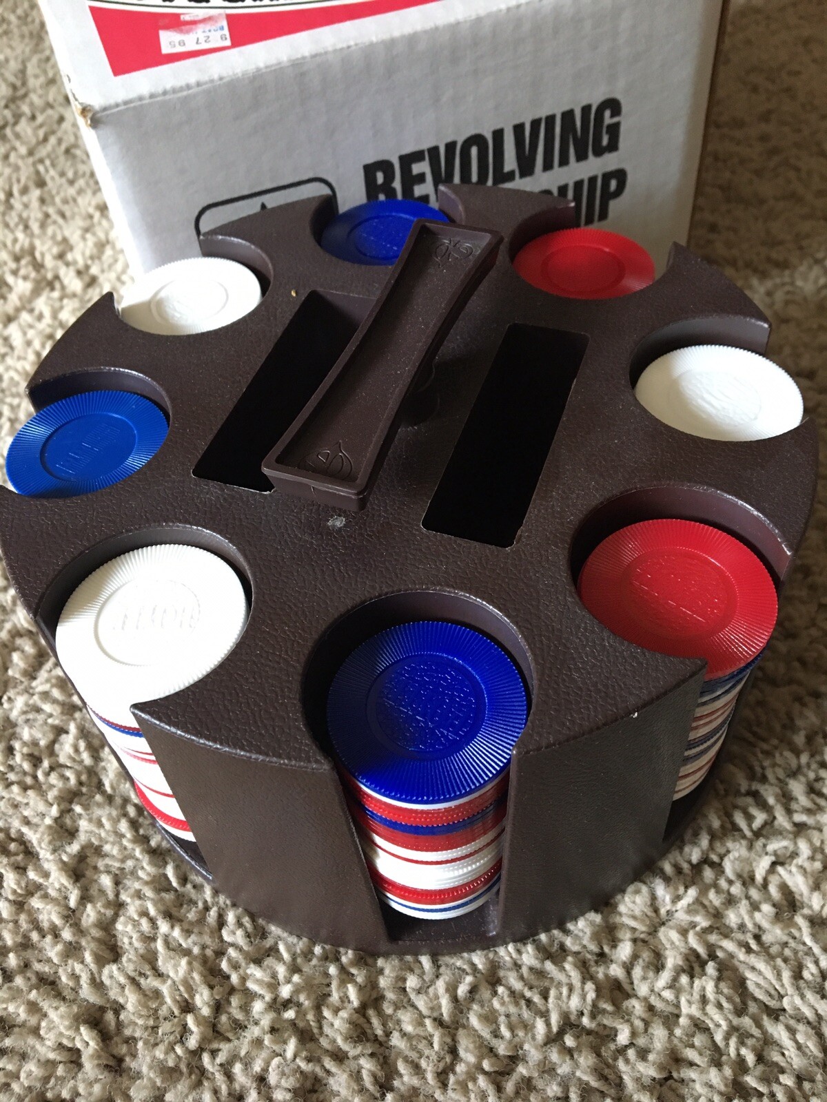 Hoyle Poker Chip Set Revolving Poker Chip Rack Vintage | eBay