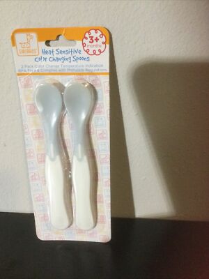 GRAY HEAT SENSITIVE COLOR CHANGING SPOONS BY SWIGGLES 3 + MONTHS 2 PACK ...