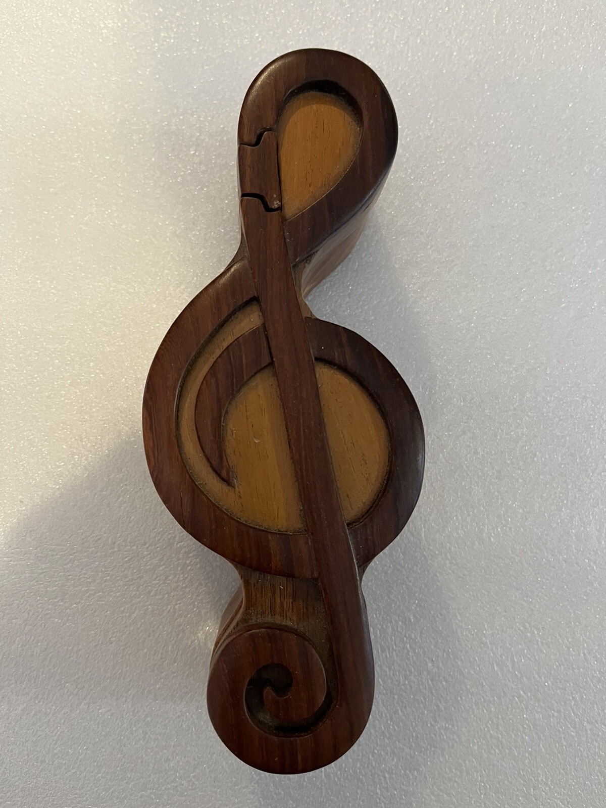 Treble Clef Music Note - Hand Crafted Carved Wood Puzzle Jewelry ...