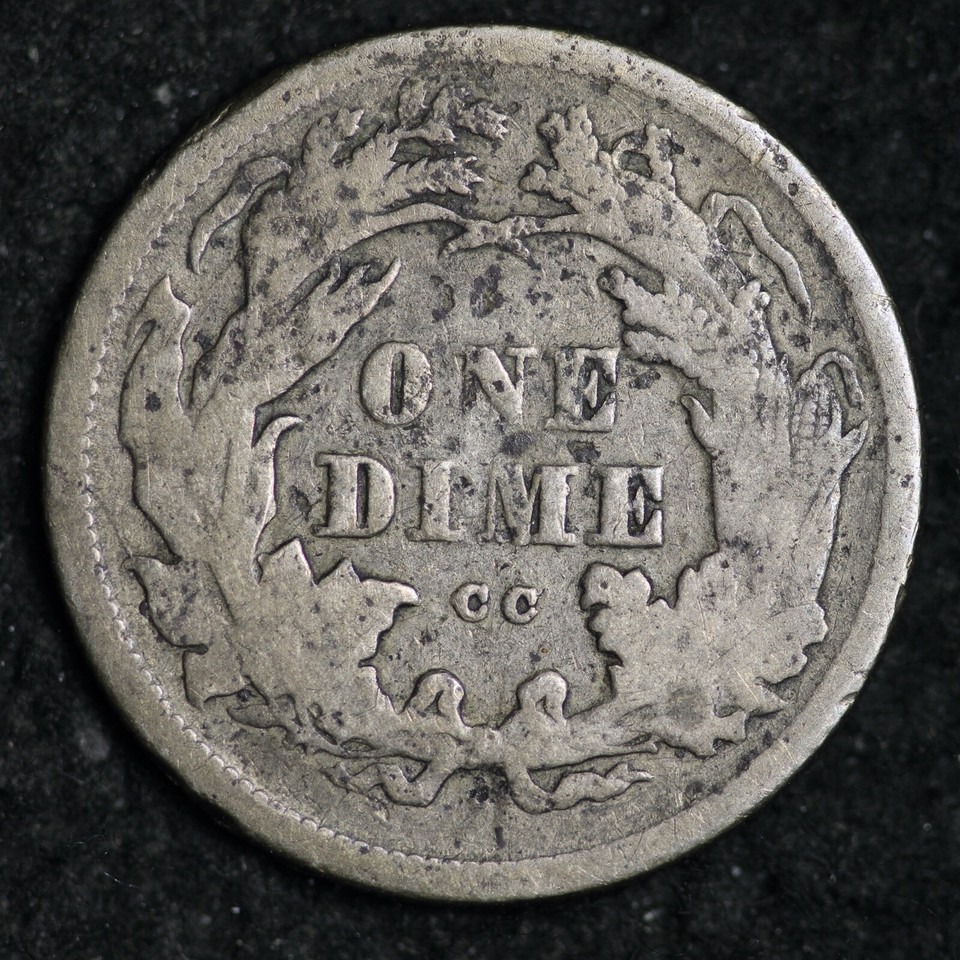 1875-CC ABOVE BOW Seated Liberty Silver Dime CHOICE VF+ E243 QZEM | eBay