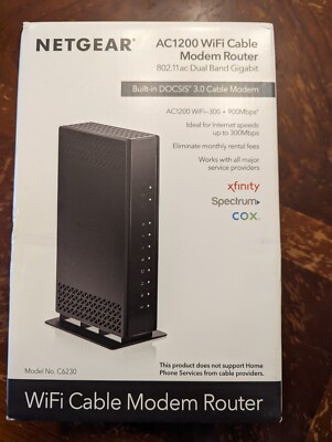 NETGEAR Cable Modem with Built-in WiFi Router [C6230] - AC1200 WiFi ...