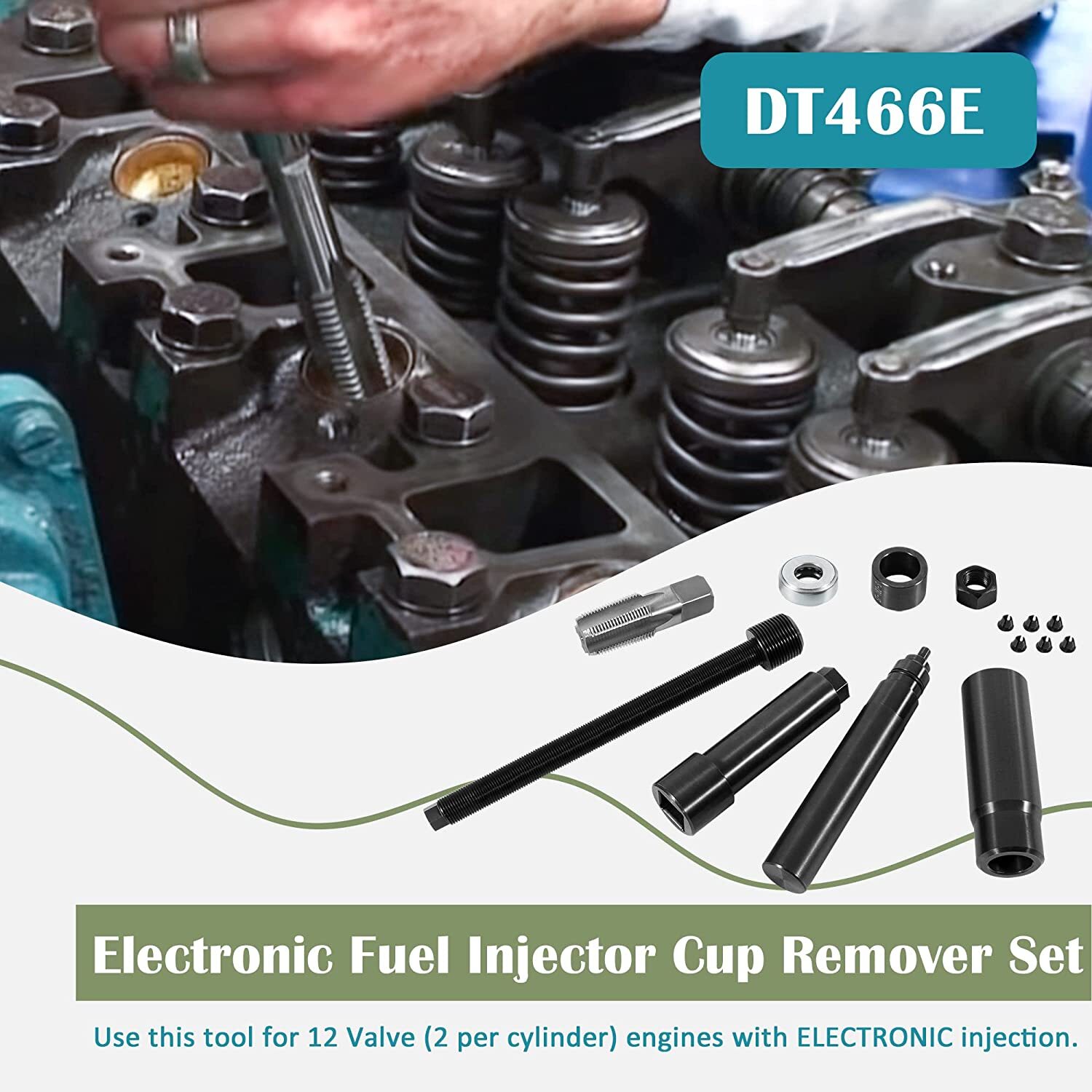 For DT466E DT530E Diesel Fuel Injector Sleeve Cup Tube Puller Remove ...