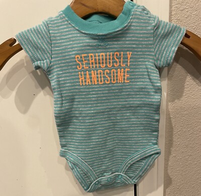Carters Seriously Handsome Striped Short Sleeve One Piece Baby 6 Months ...