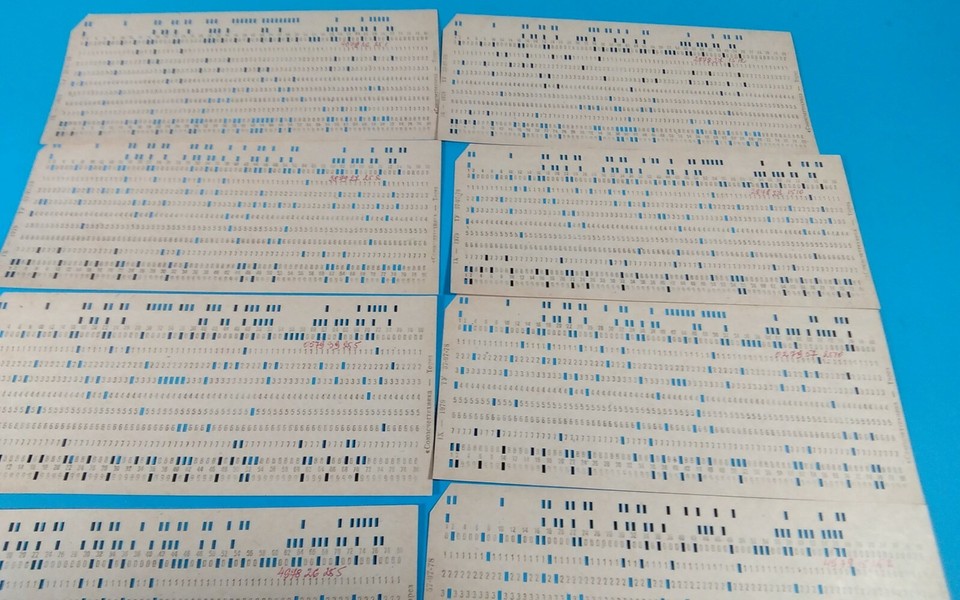 USSR Soviet Computer Mainframe Punch Card Perforated 1970s 10 pcs 4 | eBay