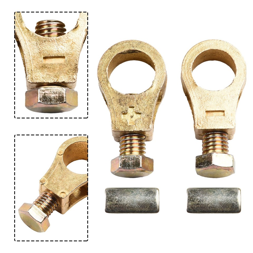 Cable Clamp Battery Clip Car Battery Pure Copper Terminal Wire With 2 ...