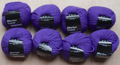 Stacy Charles Merino Cable Yarn 8 Balls New 126 Purple | eBay