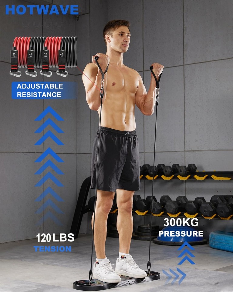 HOTWAVE Push Up Board Fitness, Portable Foldable 20 in 1 Push Up Bar at ...