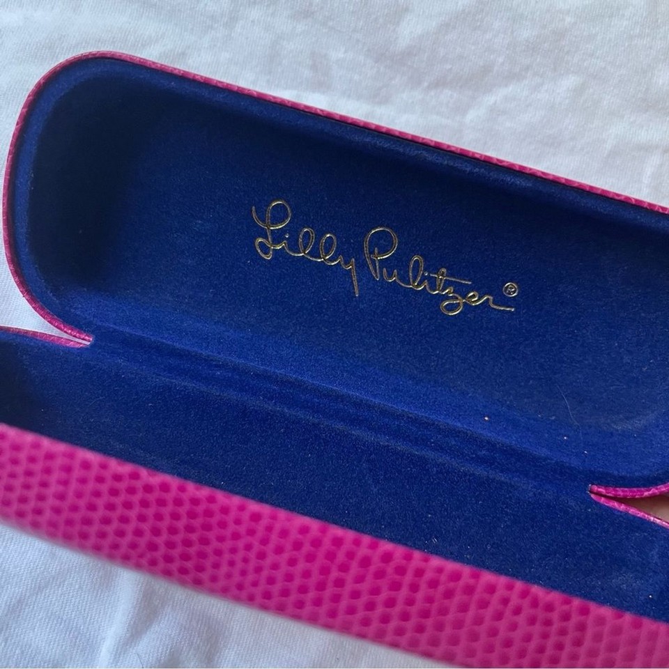 Lilly Pulitzer Hot Pink Sunglasses Glasses Case Snap Shut | eBay