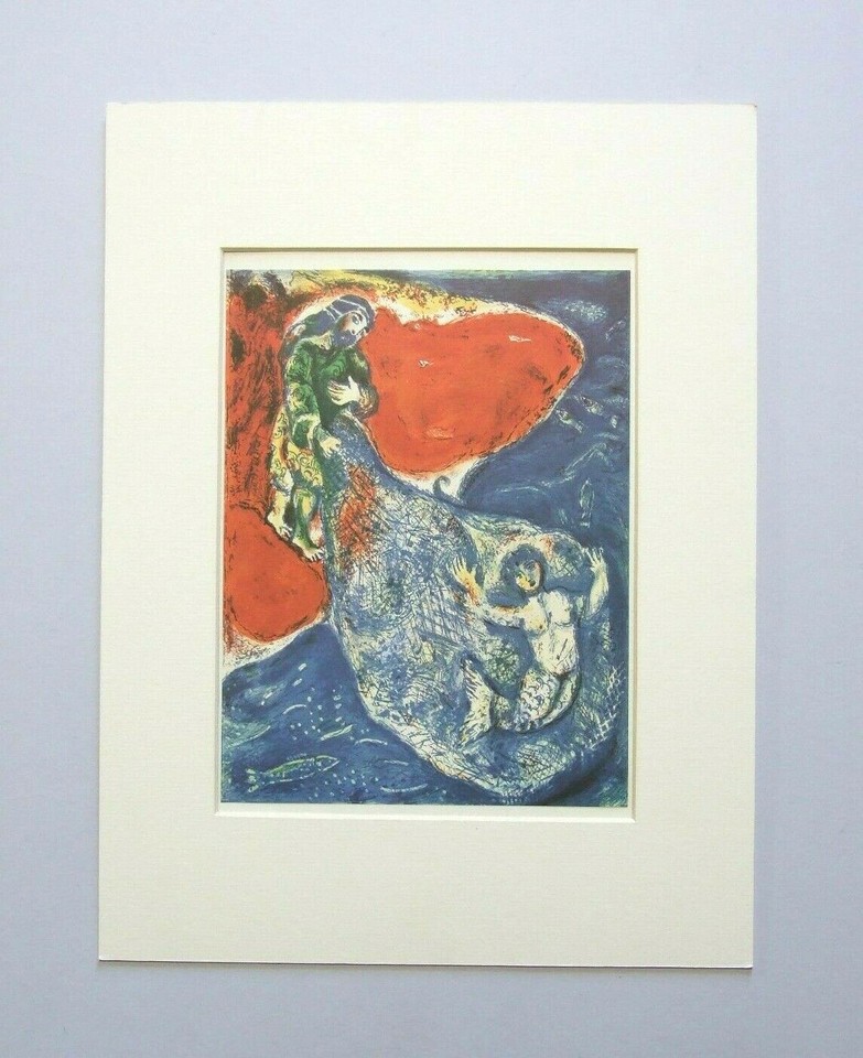 MARC CHAGALL mounted vintage repro print 16 x 12" 1973 1001 Nights ...
