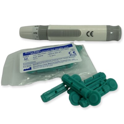 Pet Lancing Device + 10 Lancets | Dog, Cat, Vet Blood Testing | Single ...