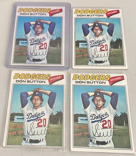 4- Don Sutton 1977 Topps Baseball Card # 620, LA Dodgers MLB Hall of ...