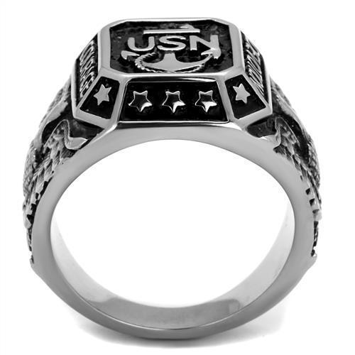 United States USA USN US Navy Military Veteran Stainless Steel Ring US ...