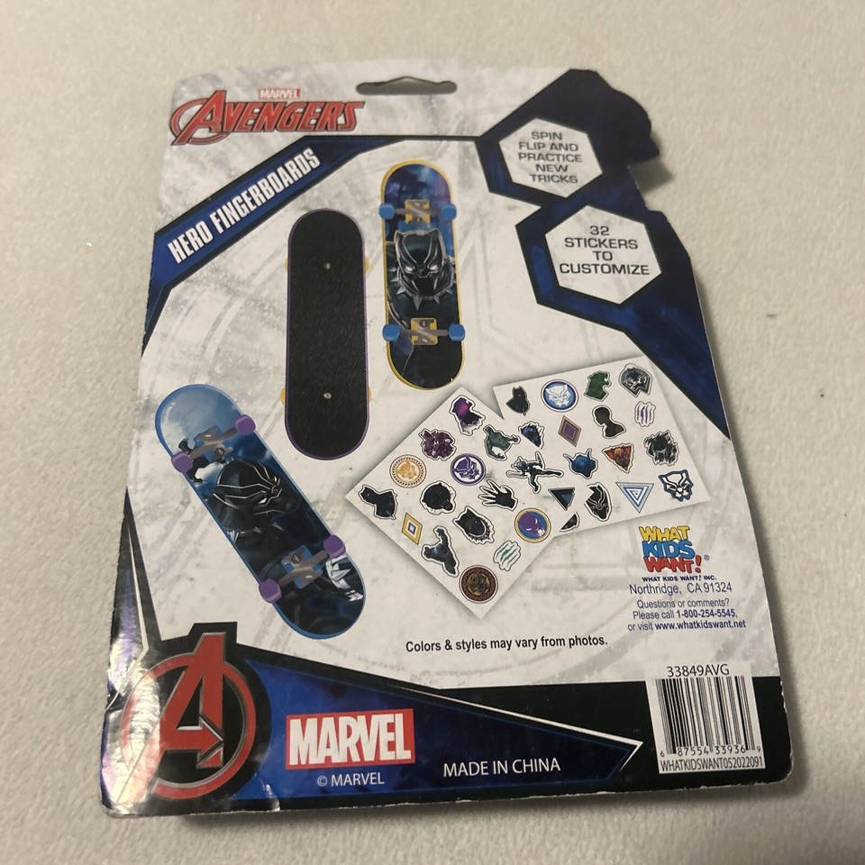 Marvel Avengers Hero Fingerboard 3 Pack w/ 32 Stickers Set Hand ...