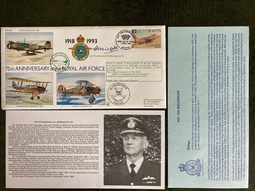 RAF Cover - 100 Squadron, Finningley - Signed Air Vice Marshal John ...