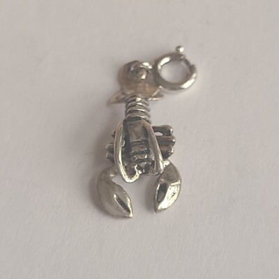 VINTAGE STERLING SILVER LOBSTER MAINE LOBSTER PENDANT CHARM W/ CLASP ...