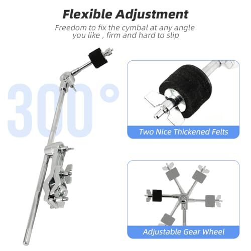 Drum Extension Arm Cymbal Boom Arm with Clamp Cymbal Attachment Arm for ...