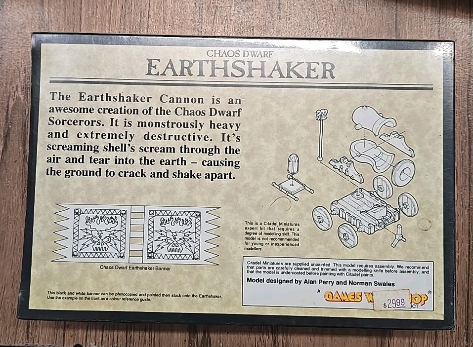 Warhammer Fantasy Chaos Dwarf Earthshaker Cannon (1993) Sealed OOP NEW ...
