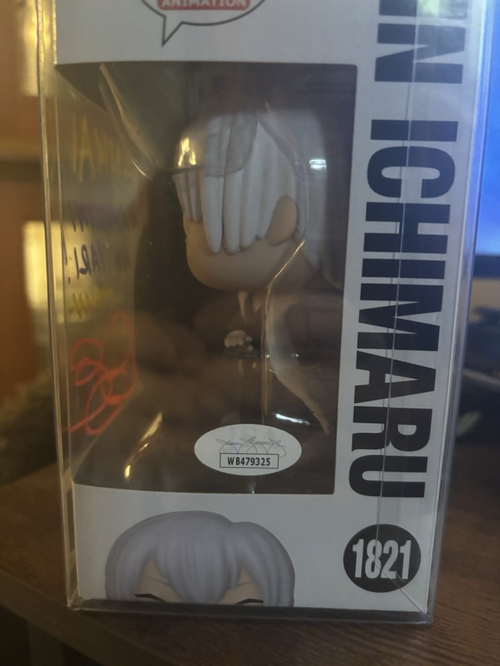Bleach Anime Gin Ichimaru #1821 Signed By Doug Erholtz Funko Pop JSA ...
