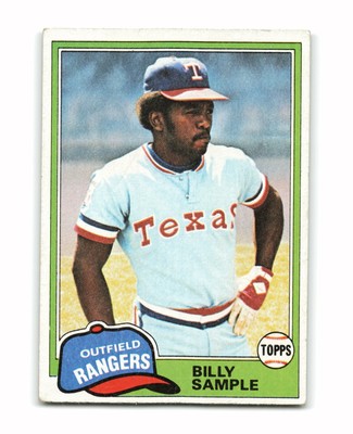 BILLY SAMPLE - 1981 TOPPS BASEBALL - CARD #283 - TEXAS RANGERS | eBay