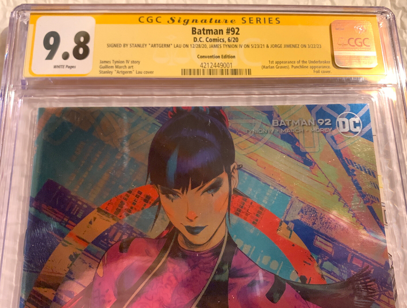 1ST UNDERBROKER Batman #92 RARE SDCC FOIL CGC 3X SS 9.8 NM+/M Artgerm ...