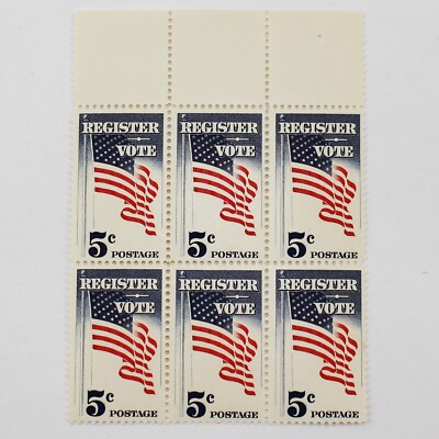 US Stamps, Scott #1249, Register and Vote, Block 6 Stamps, MNH | eBay