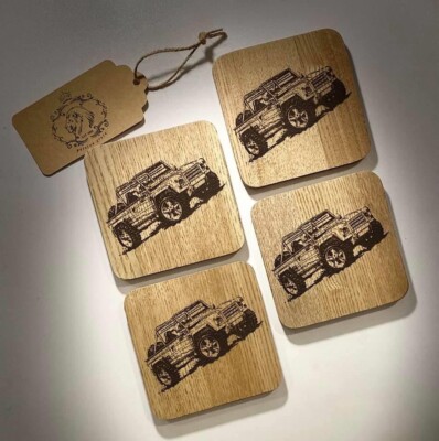 Set Of 4 Land Rover Defender 4x4 Offroader Off-roading Coasters Free P ...