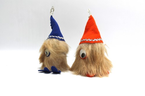 Vintage Handmade Googly Eye Furry Critter Felt Hat Rickrack Trim ...