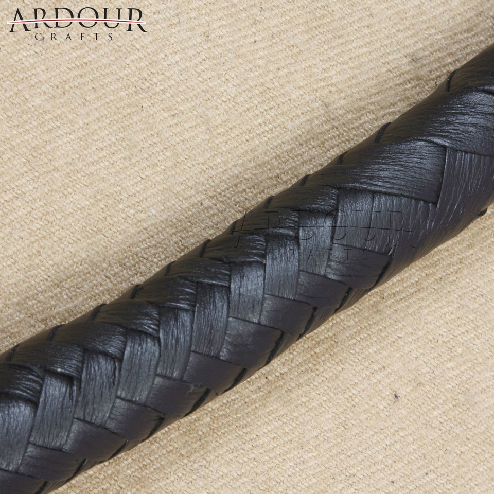 Genuine Black Leather Whip Cow Hide Leather Bull Whip 3 Feet Long 16 ...